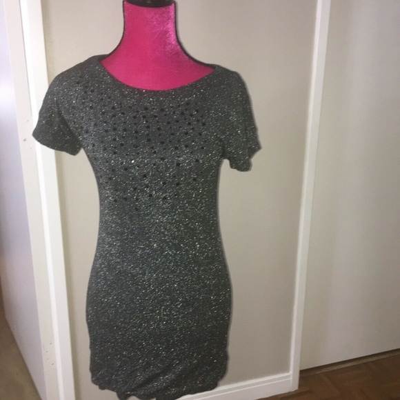 BCBGMaxAzria | Dresses | Bcbg Paris Grey Shiny Sequin Dress Xs | Poshmark